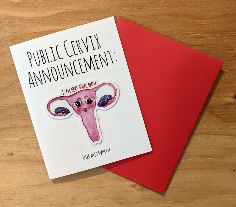 Public Cervix Announcement - Art Note Card and Vinyl Sticker Gift - Art ...