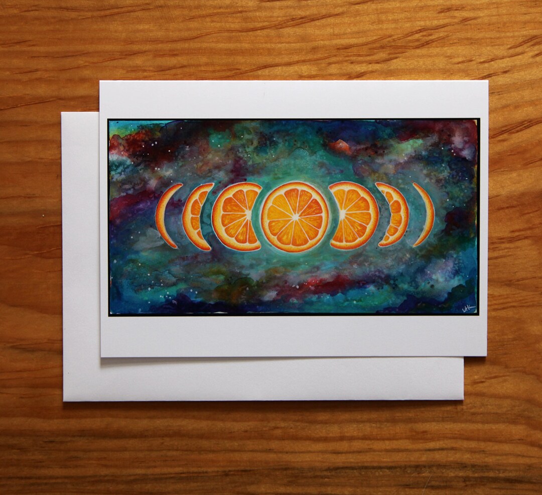 Orange Eclipse - Art Note Card - Art Greeting Card - Anatomy - Human ...