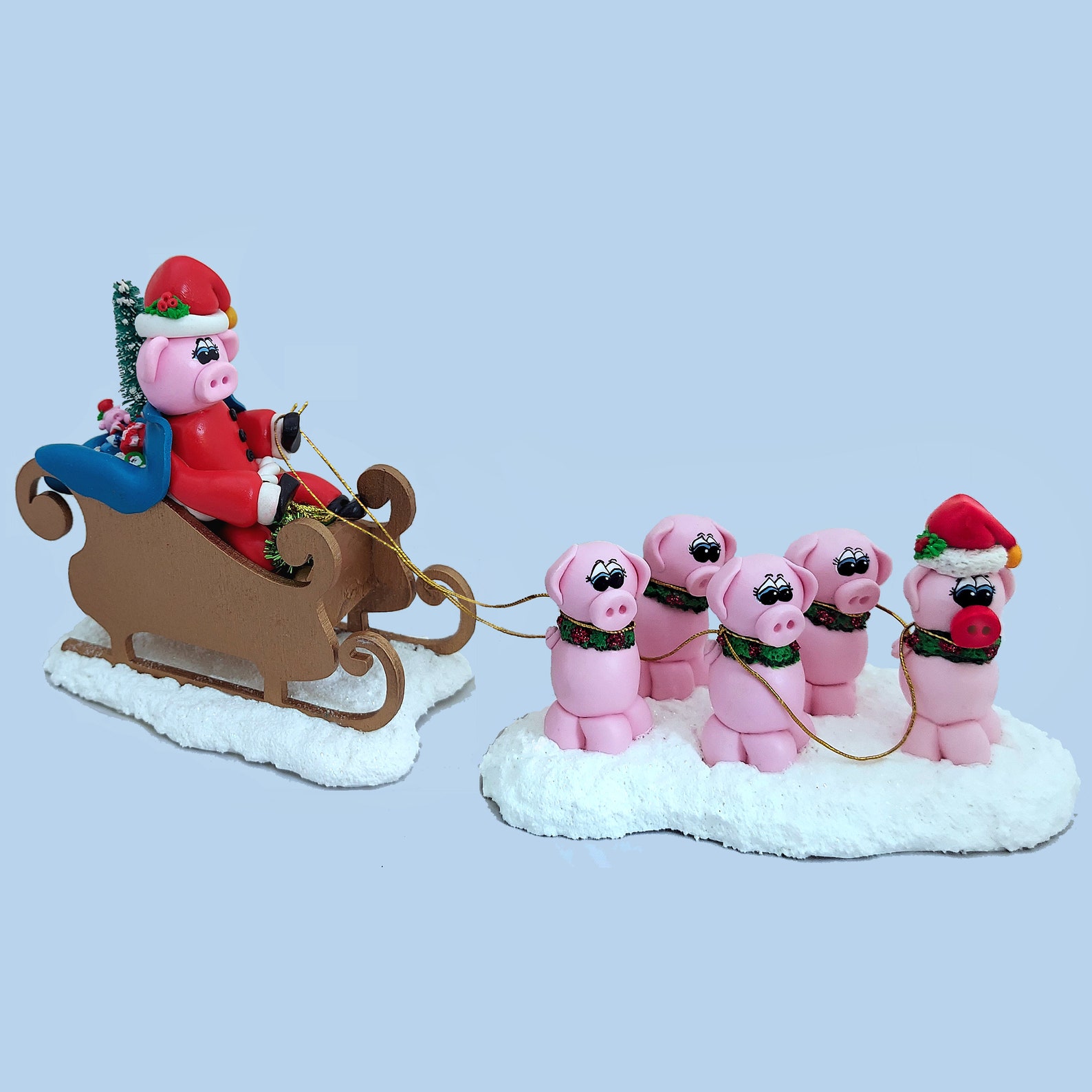 Pig Santa Sleigh Unique Christmas Gift Pig Gifts. | Etsy