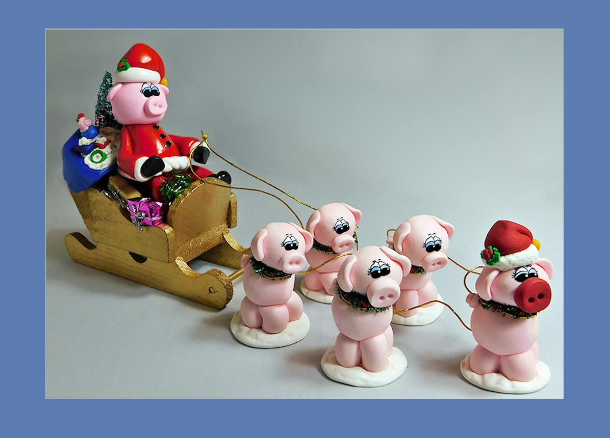 Pig Santa Sleigh Unique Christmas Gift Pig Gifts. | Etsy