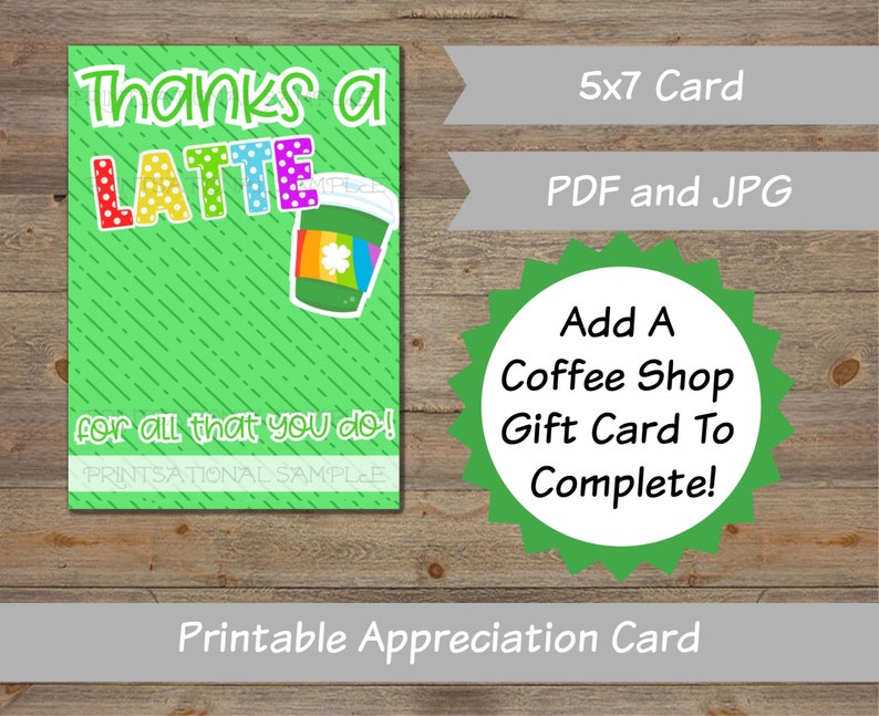 St. Patrick's Day Theme Printable Thank You Card, Teacher Appreciation ...