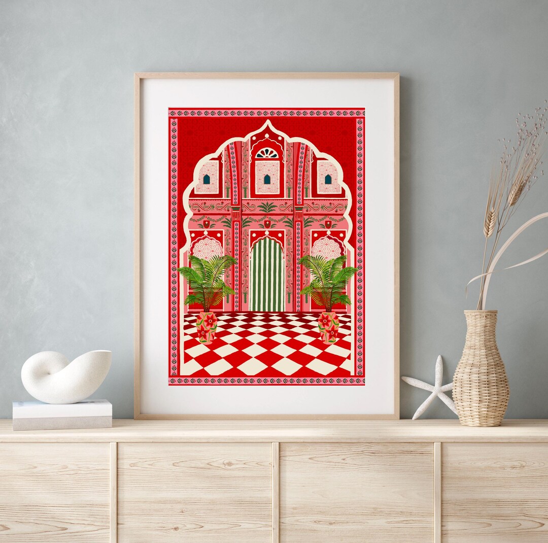 Red Villa Palladio Art Print: Jaipur India Home Decor - Etsy