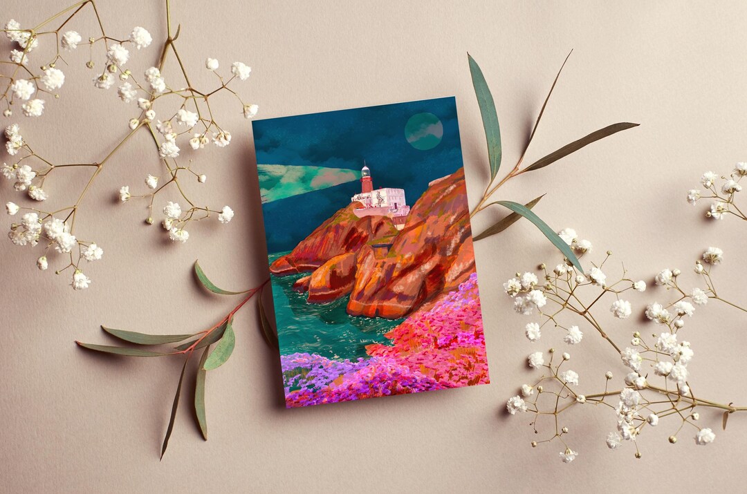 Howth Head Lighthouse Greeting Card: Dublin, Ireland Art Print - Etsy