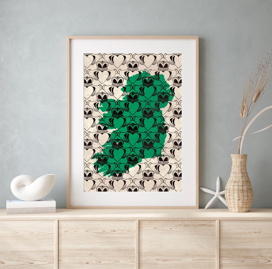 Love Ireland Print Irish Art Print Claddagh Ring Art Print Irish Art ...