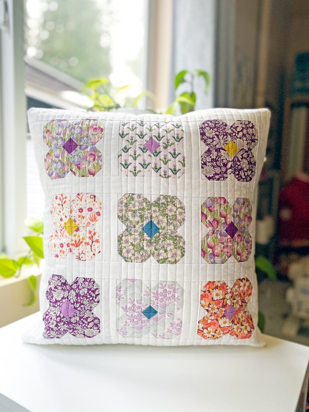 Blossom Pillow Quilt Pattern PDF - Floral Spring Pillow (digital ...