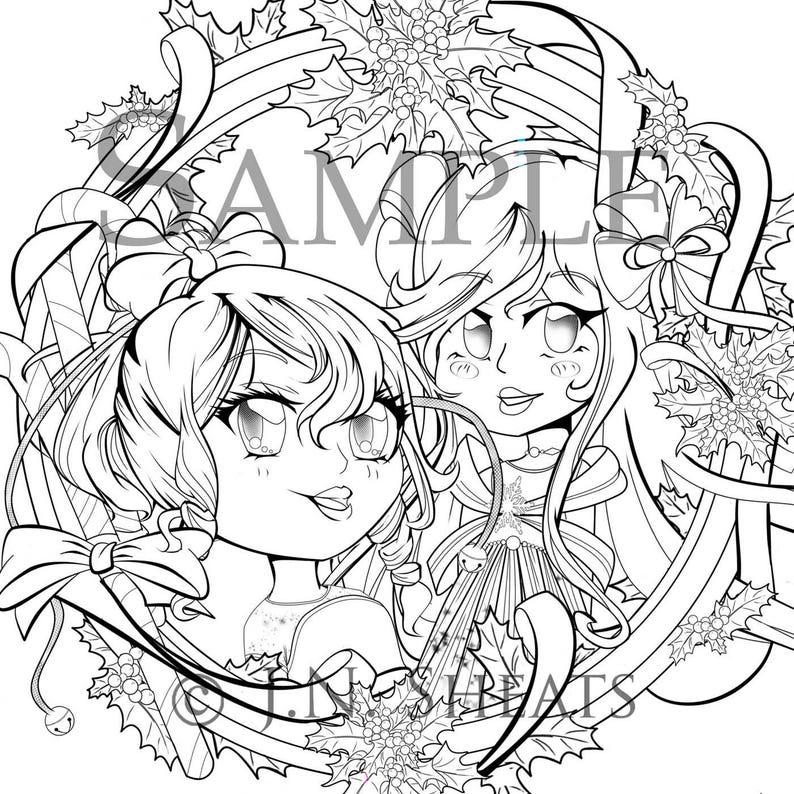 Dainty Damsels Holiday Adult Coloring Book Printable Download - Etsy