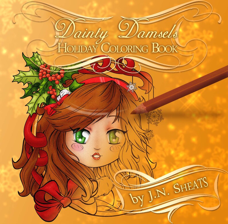 Dainty Damsels Holiday Adult Coloring Book Printable Download - Etsy