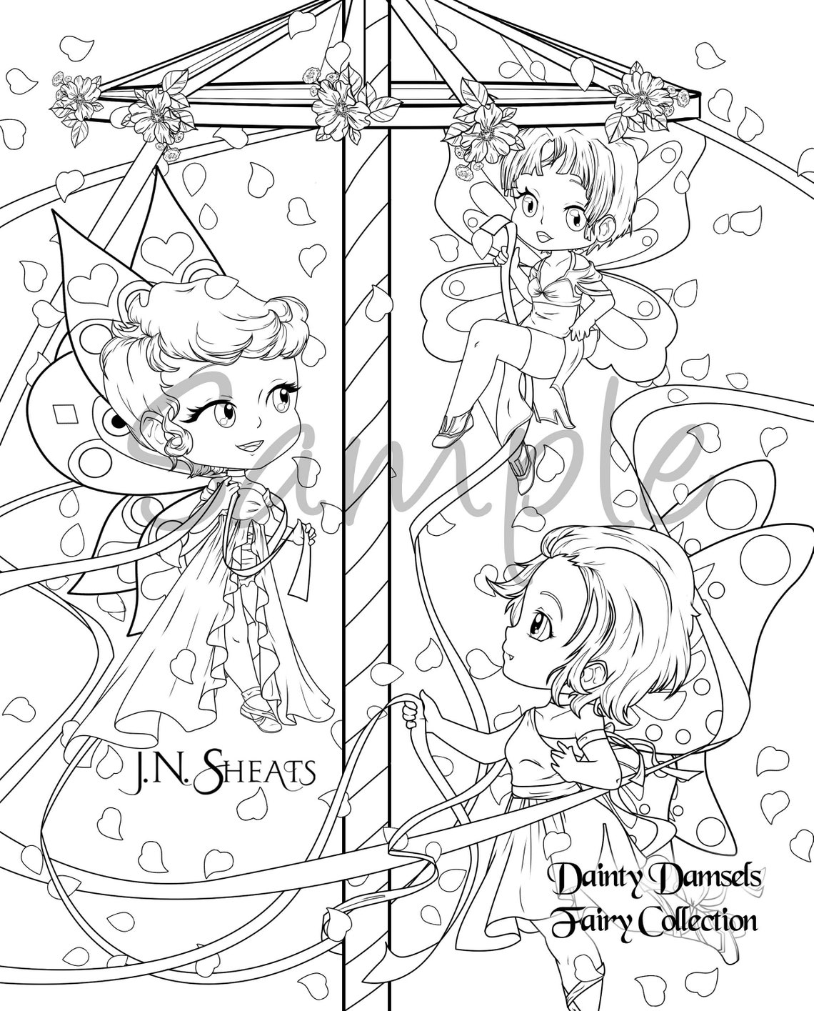 Dainty Damsels Coloring Book: Fairy Collection Download - Etsy