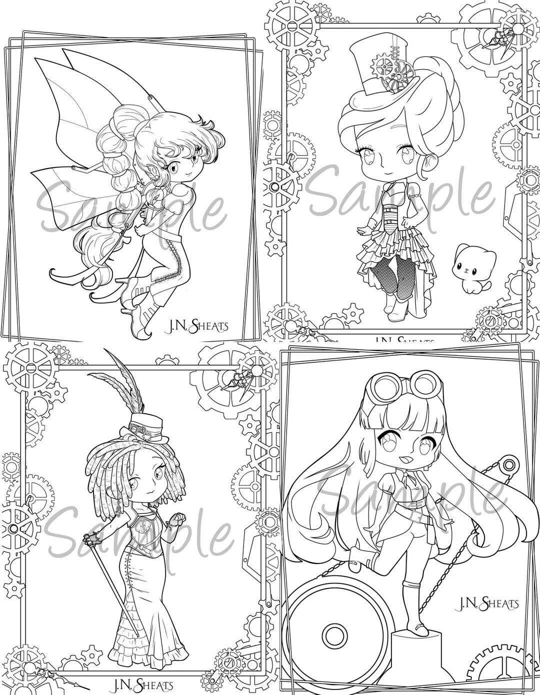 Anime Chibi Couple Coloring Pages