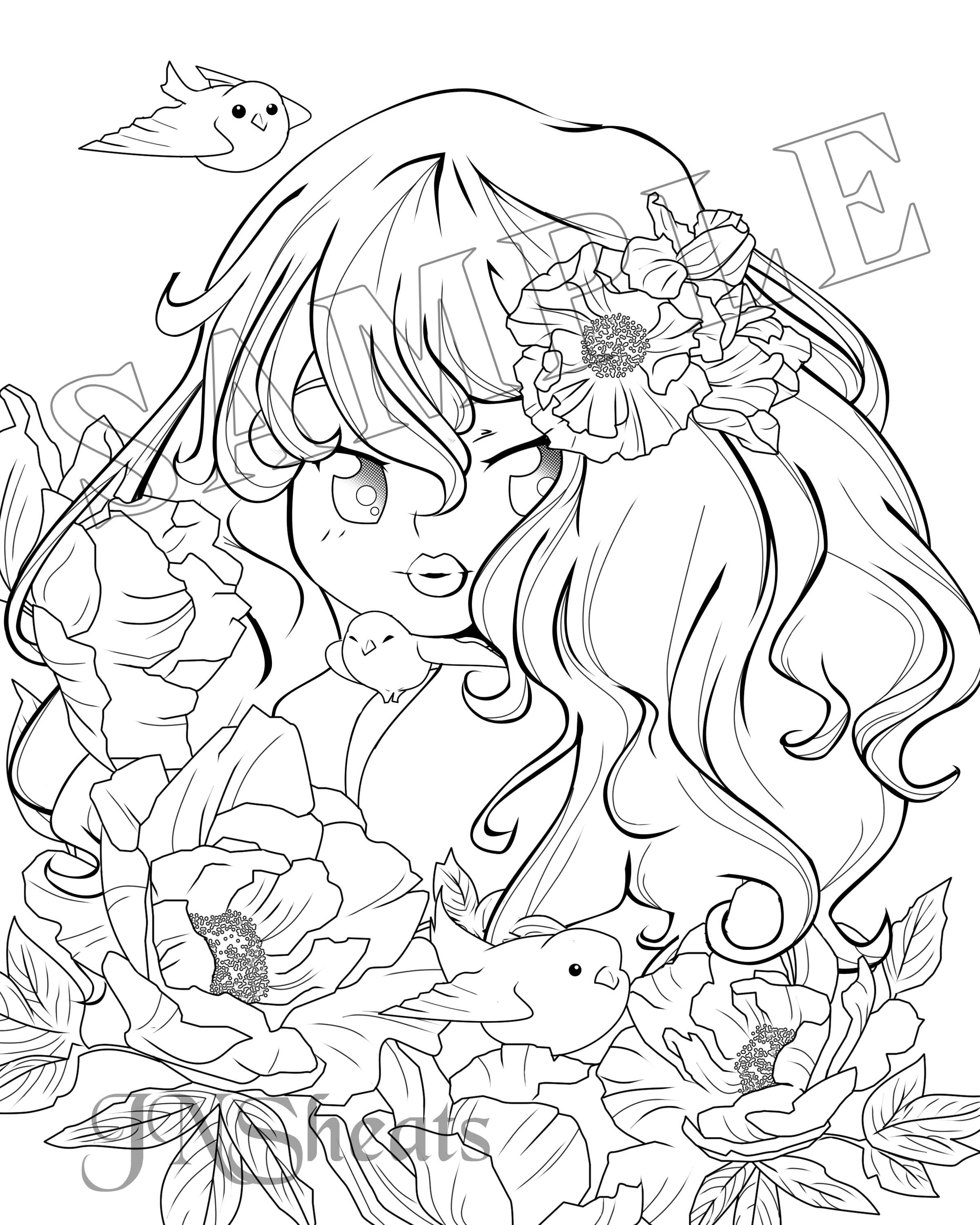 Dainty Damsels: Spring Coloring Booklet Download - Etsy