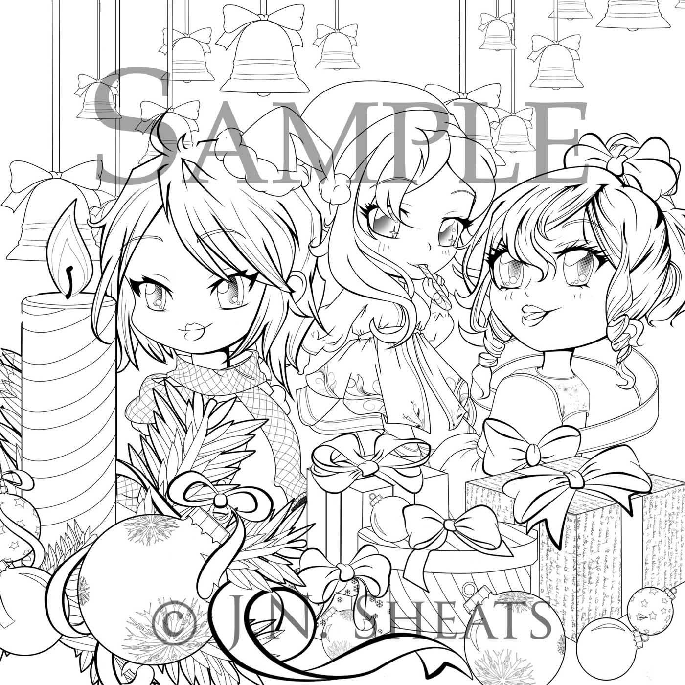 Dainty Damsels Holiday Adult Coloring Book Printable Download - Etsy