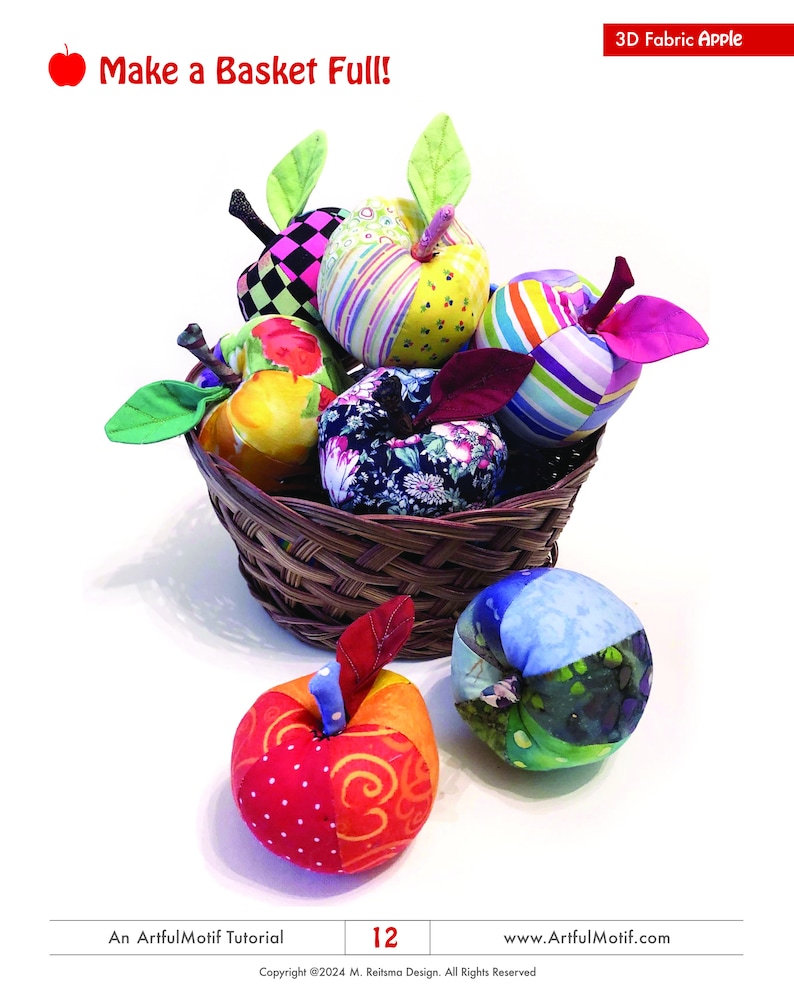 Make 3D Sewn Fabric Apples Home Decor Tutorial PDF - Etsy
