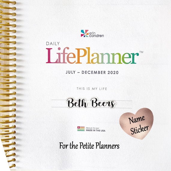 Petite Planner Name Sticker Personalization ECLP EC | Etsy