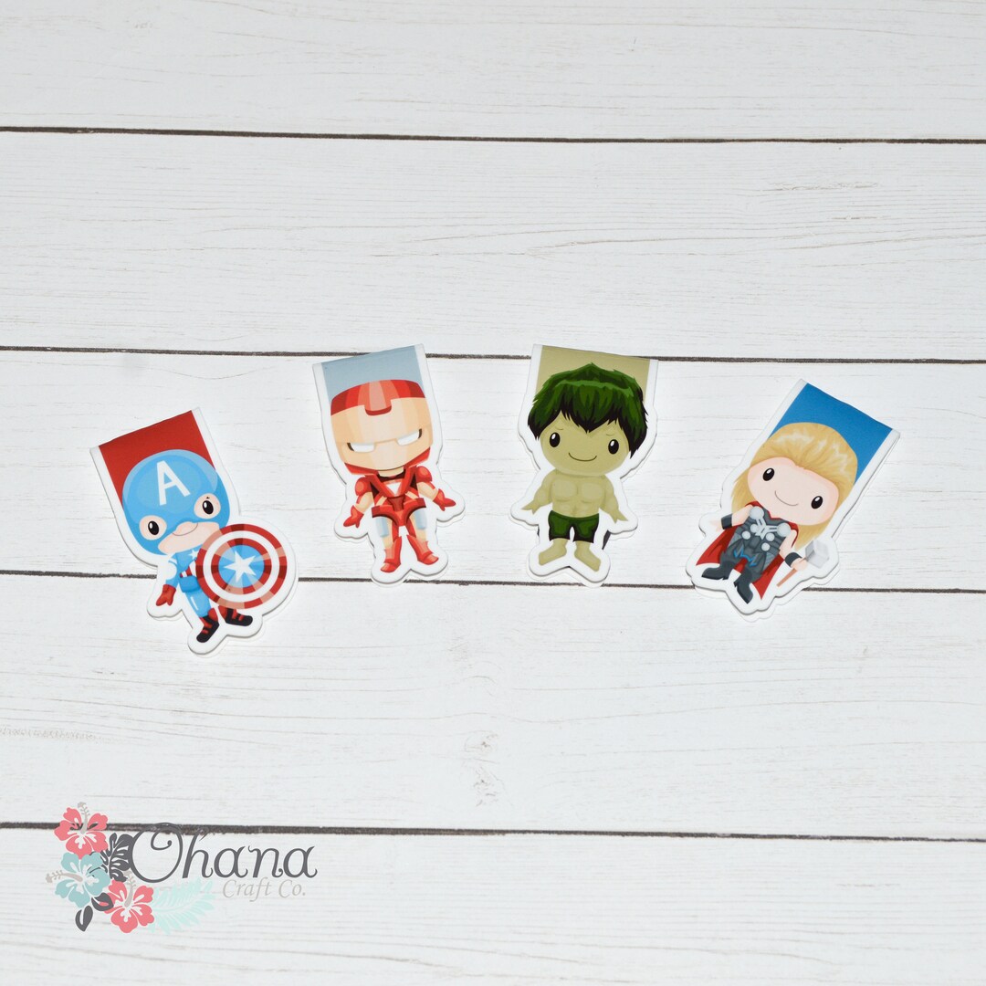 Avengers Inspired Magnetic Bookmark SET | Iron Man Hulk Thor Captain ...