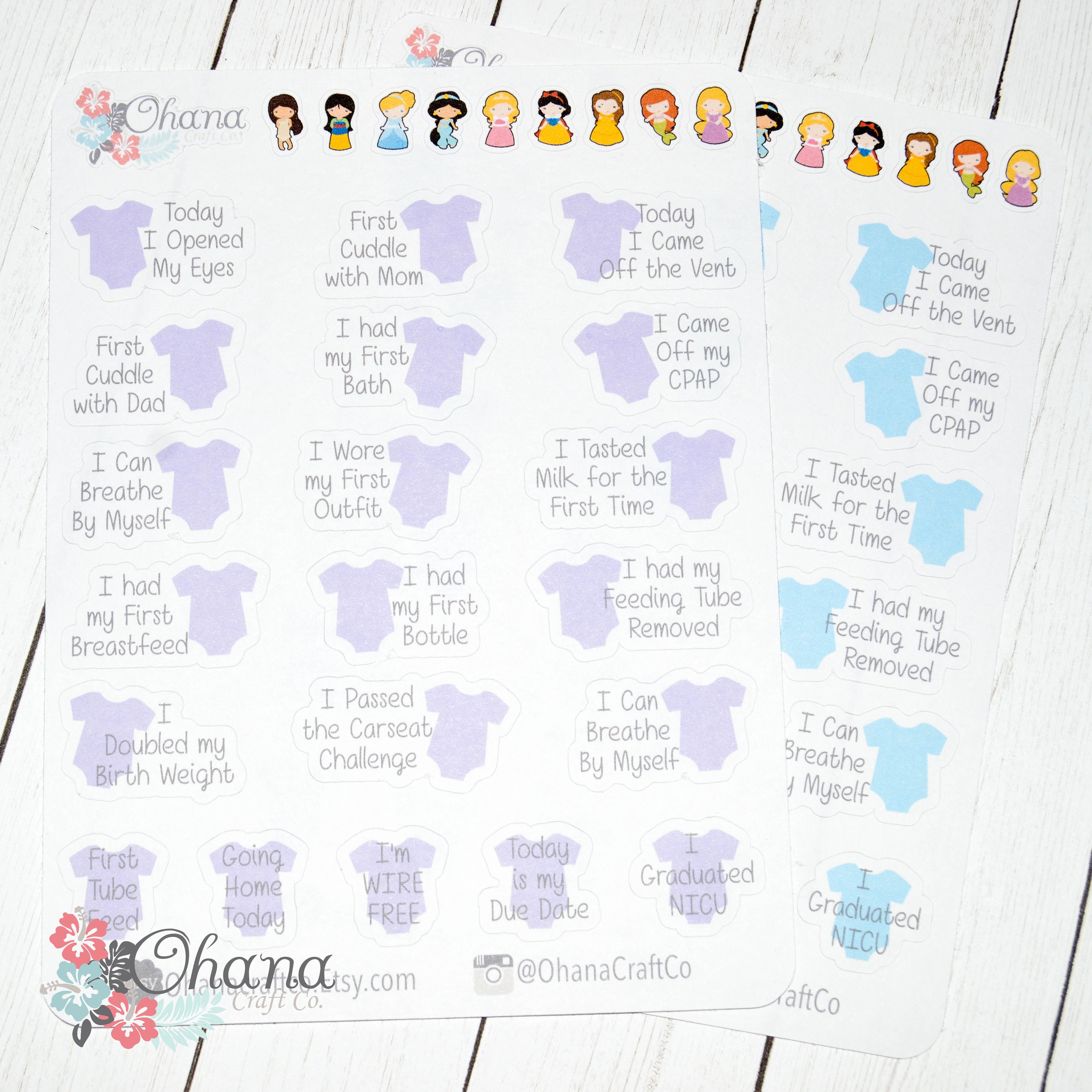 Preemie Milestone Planner Stickers | Custom Colors | Baby NICU | Life ...