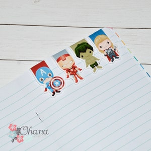 Avengers Inspired Magnetic Bookmark SET | Iron Man Hulk Thor Captain ...