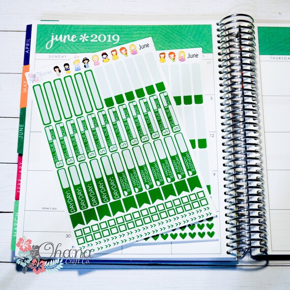 Calendars & Planners MONTHLY Erin Condren June Sticker Kit Paper etna ...