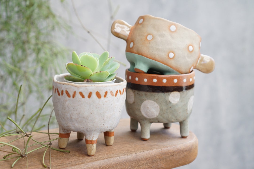 Planter Polka Dot SET OF 3 , Handmade Ceramic Planters , Spot - Etsy
