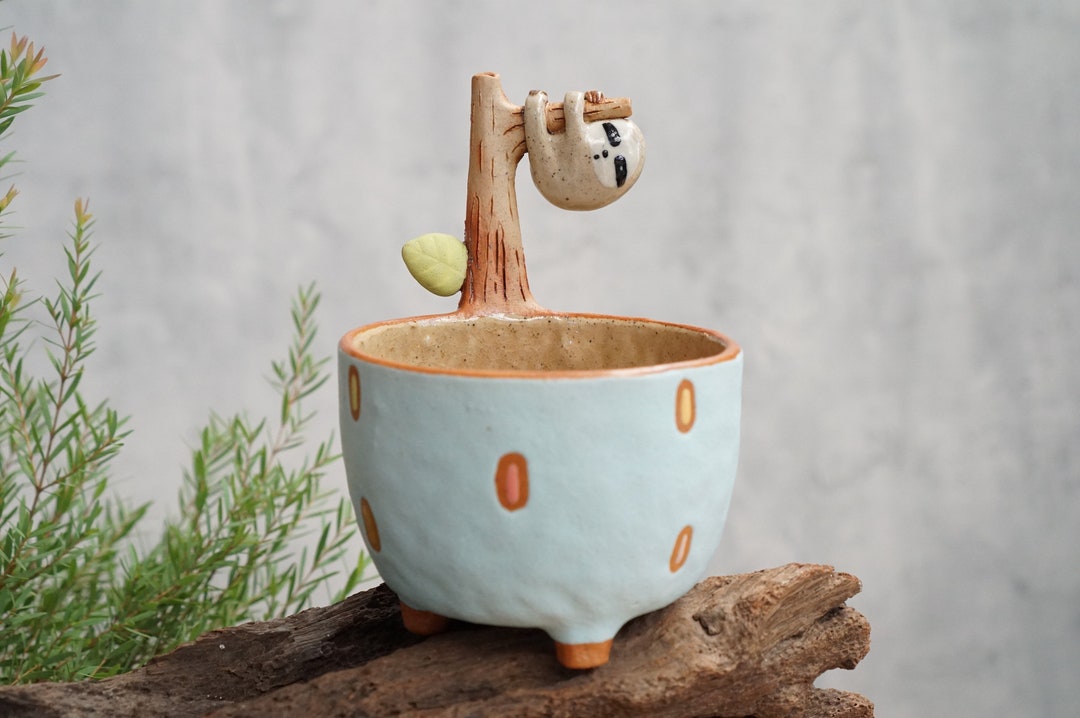 Sloth Plant Pot Handmade Ceramic - Etsy