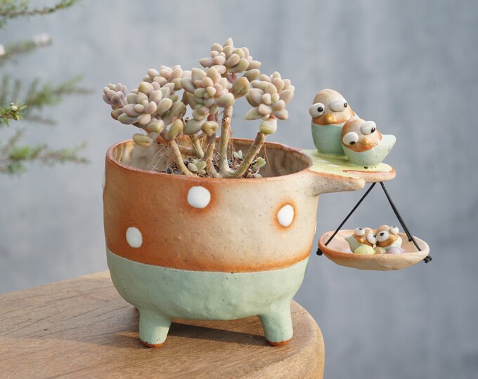Bird Plant Pot for Cactus , Handmade Ceramic , Pottery - Etsy
