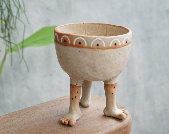 3 Legged Plant Pot ,legged Standing Plant Pot, Succulent Pot, Pinch Pot ...