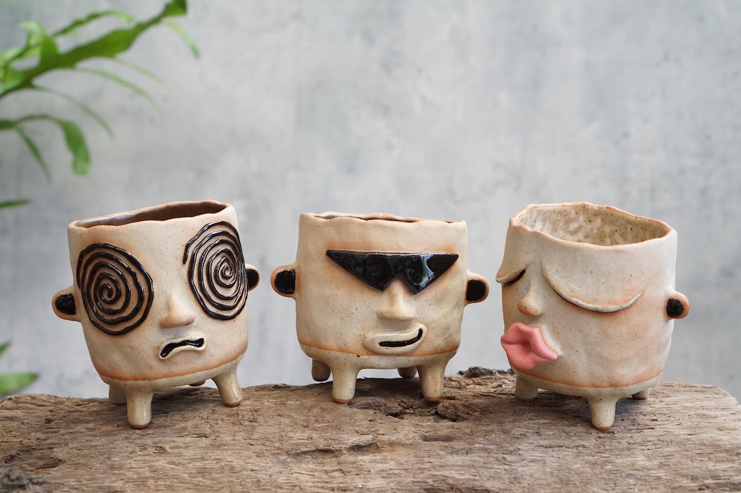 Mini Pots, Small Planter With Drainage,succulent Pots Set of 3 ,ceramic ...
