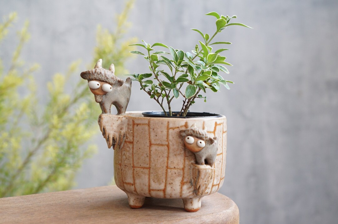 Mountain Goat Planter ,handcraft, Plant Pot , Handmade Ceramic - Etsy