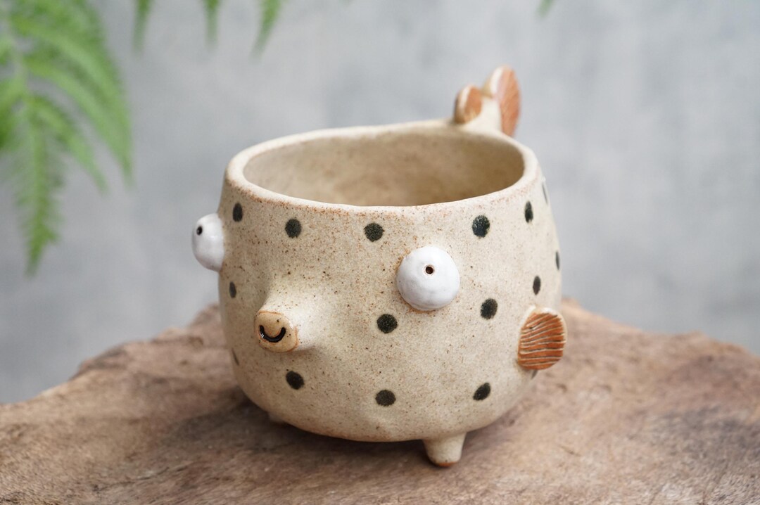 Puffer , Blowfish ,plant Pot, Ceramic Handmade - Etsy