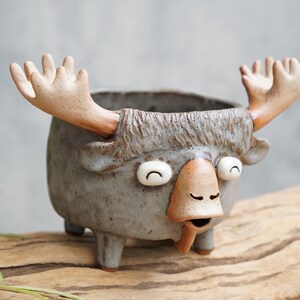 Moose Plant Pot ,reindeer Pottery Handmade ,moose - Etsy