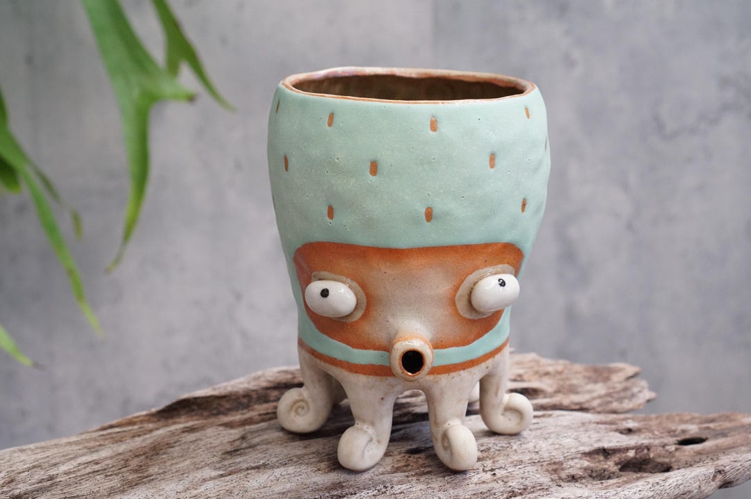 Octopus, Blowfish ,squid , Plant Pot, Ceramic Handmade - Etsy