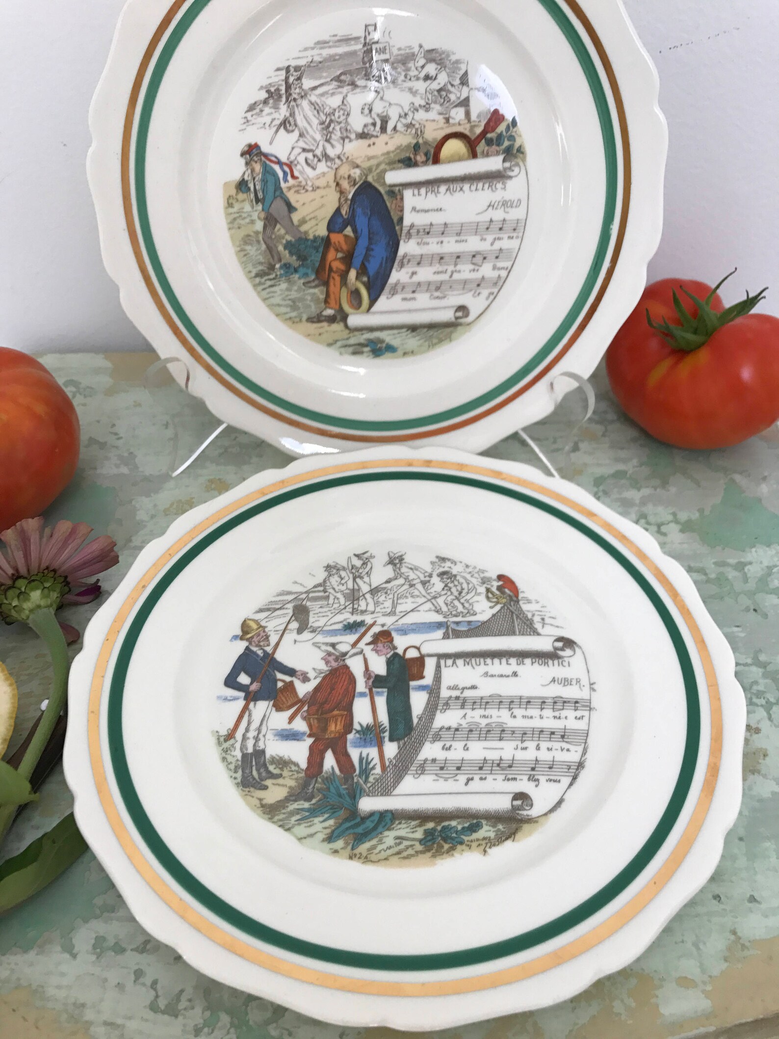 2 French Opera Collectors Plate Signed PV - Etsy