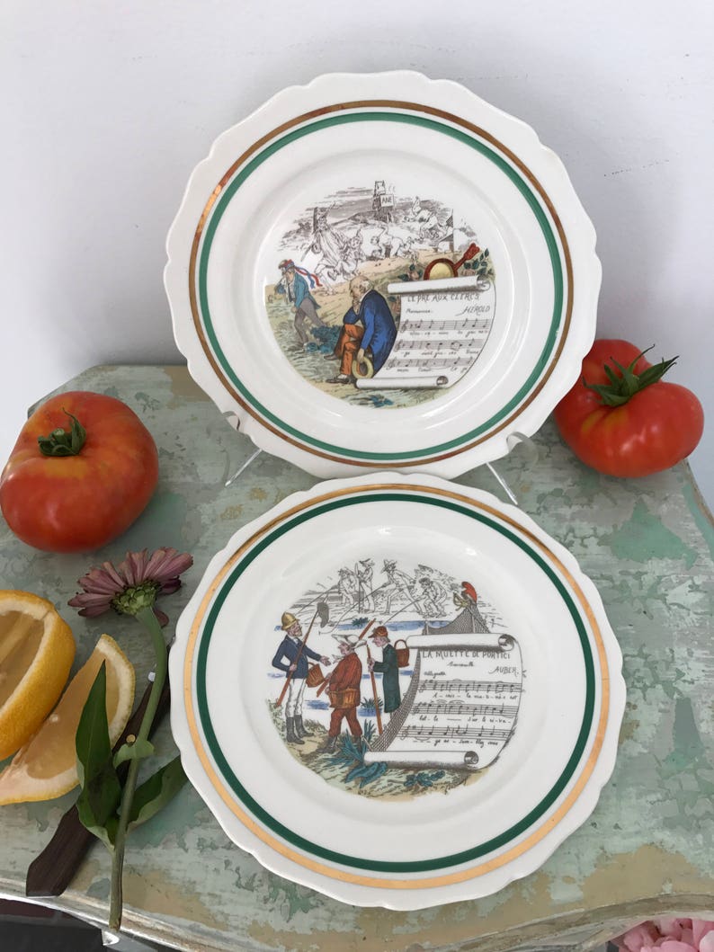 2 French Opera Collectors Plate Signed PV - Etsy
