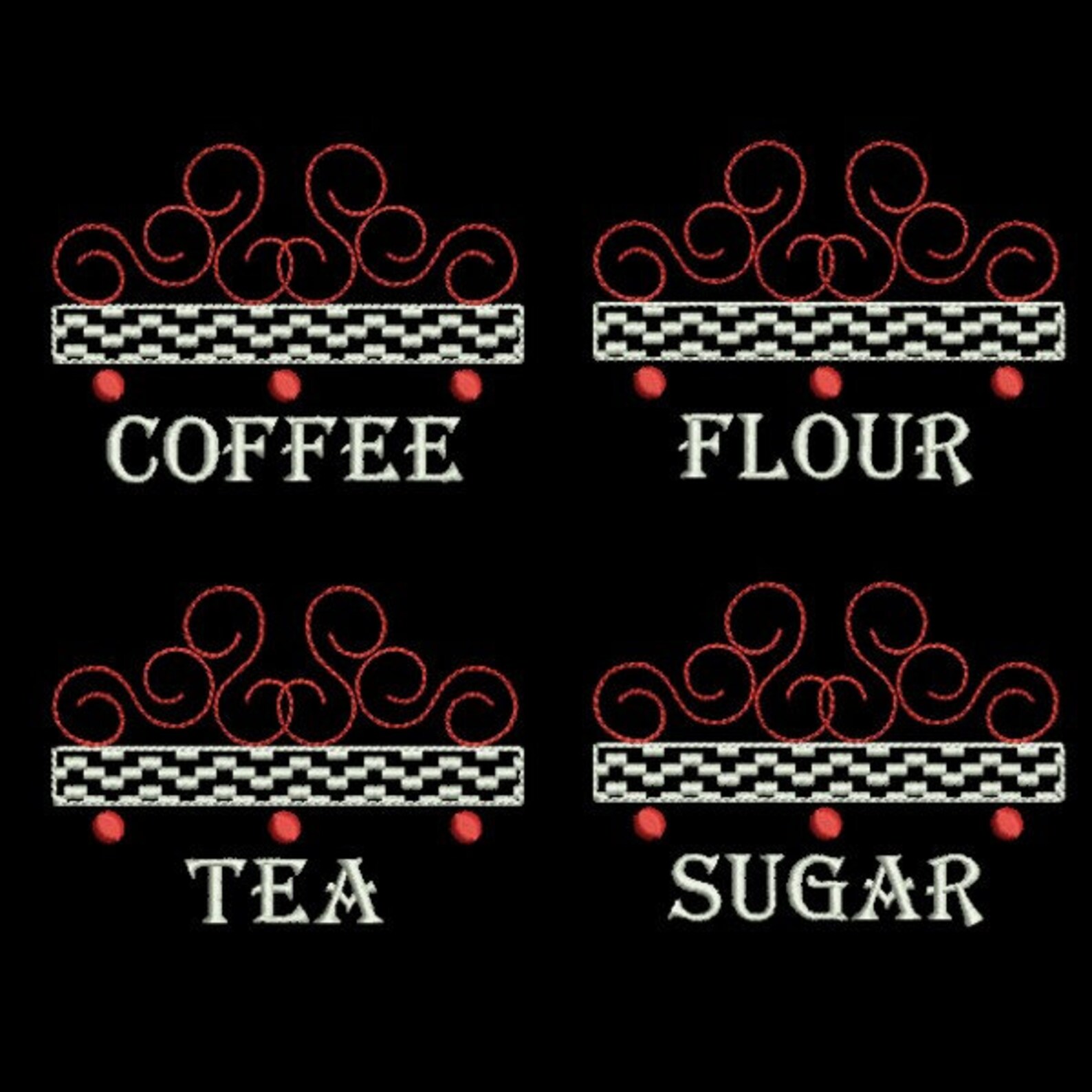 Canister Labels - Flour - Sugar - Coffee - Tea - Etsy