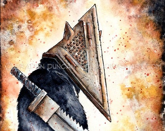Ghost Hiss Fine Art Watercolour Horror Black Cat Print - Etsy