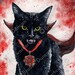 Vampire Kitten: Fine Art Watercolour Black Cat Print - Etsy
