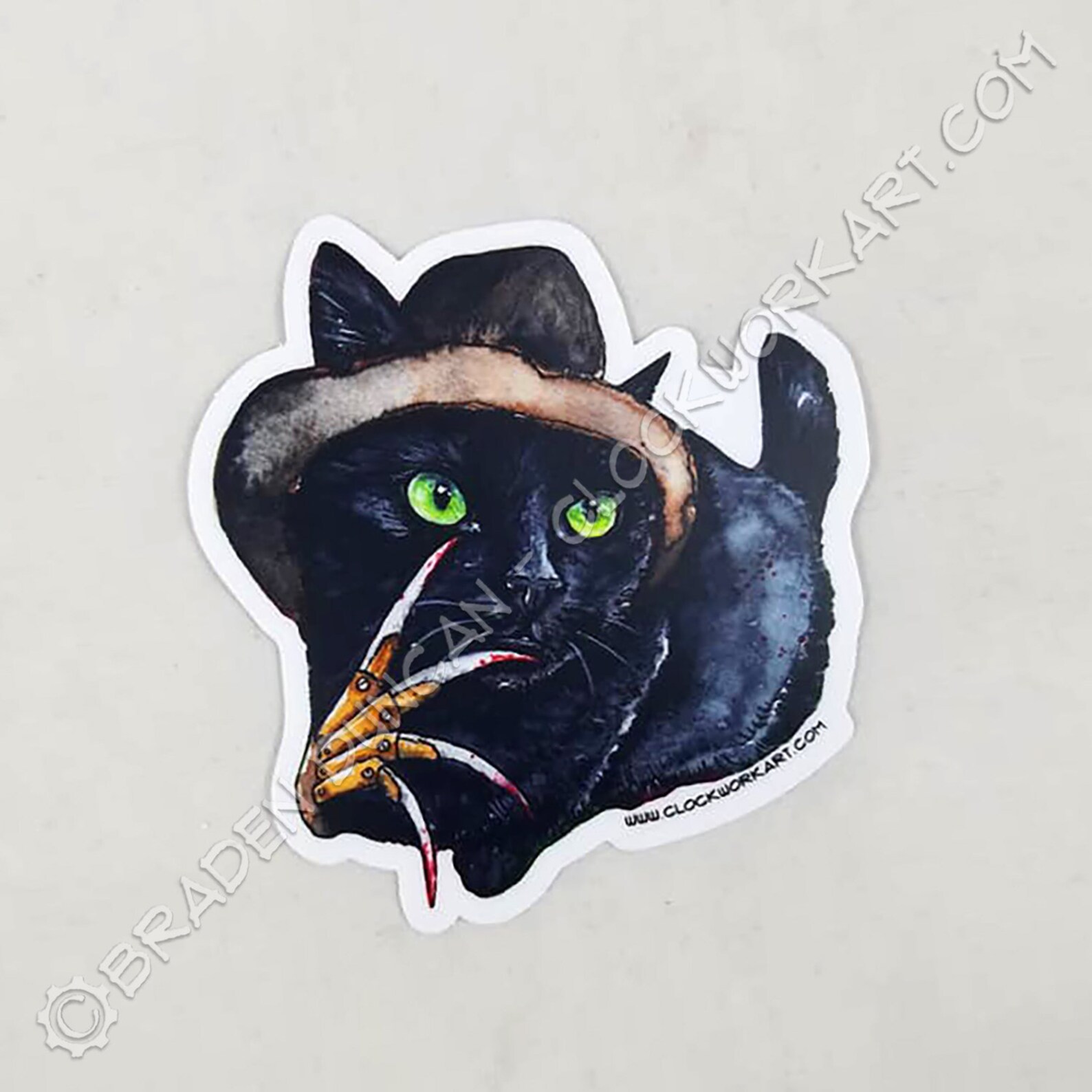 80's Horror Kitten Die Cut Vinyl Stickers: Watercolour - Etsy