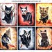 Contemporary Horror Kitten Postcards - Black Cat Cards - Etsy