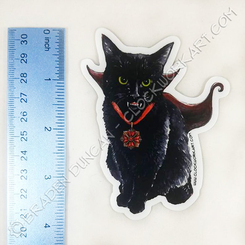 Vintage Horror Kitten Die Cut Vinyl Stickers: Watercolour - Etsy
