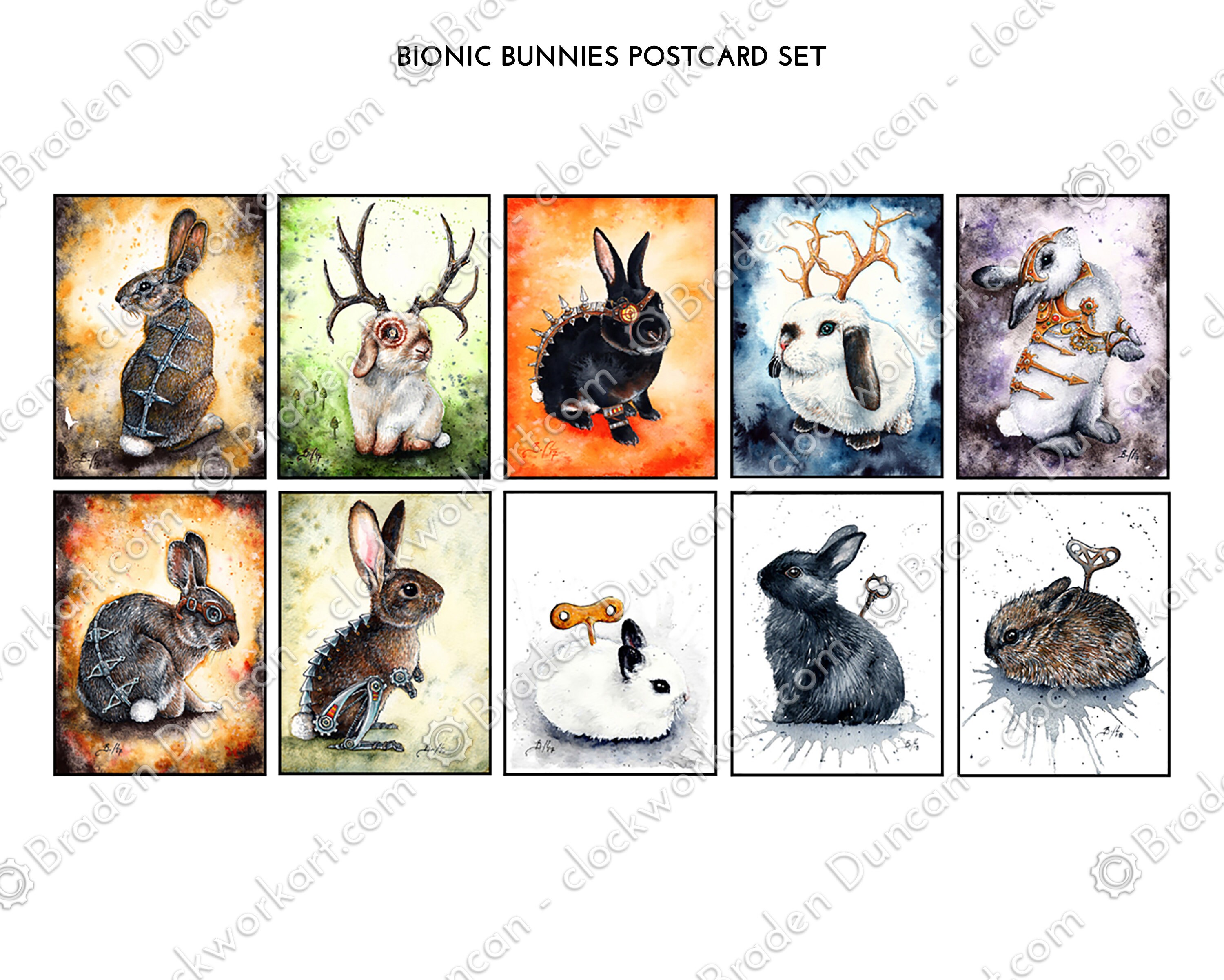 Bionic Bunnies Postcards Bunny Cards | Etsy