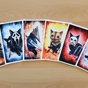 Contemporary Horror Kitten Postcards - Black Cat Cards - Etsy