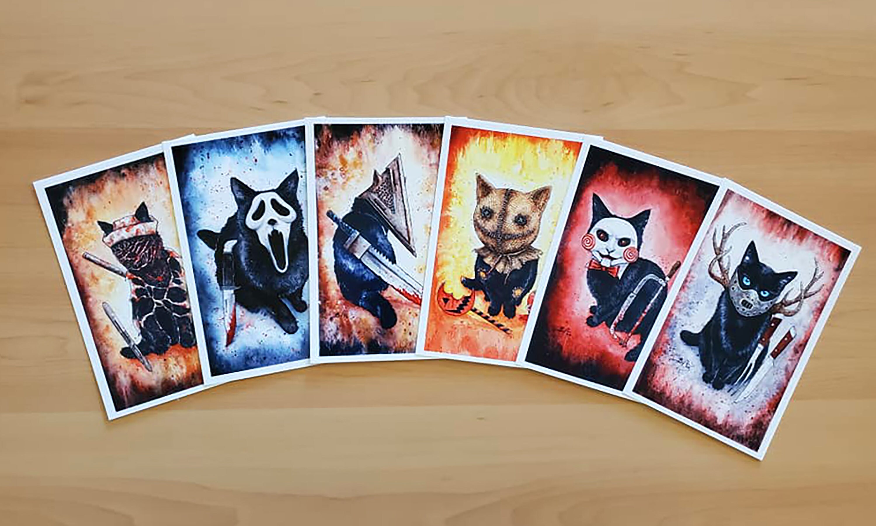 Contemporary Horror Kitten Postcards Black Cat Cards - Etsy