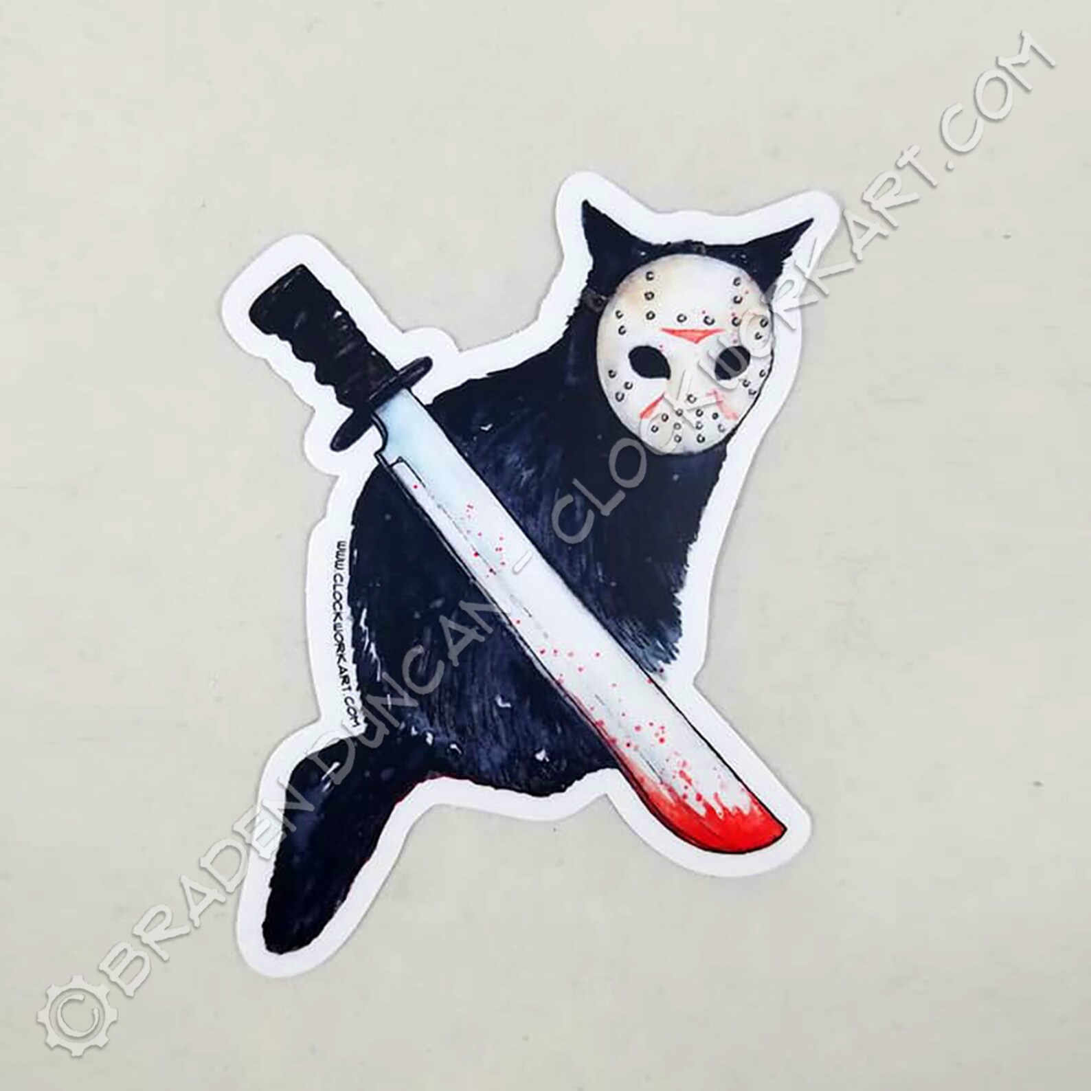80's Horror Kitten Die Cut Vinyl Stickers: Watercolour - Etsy