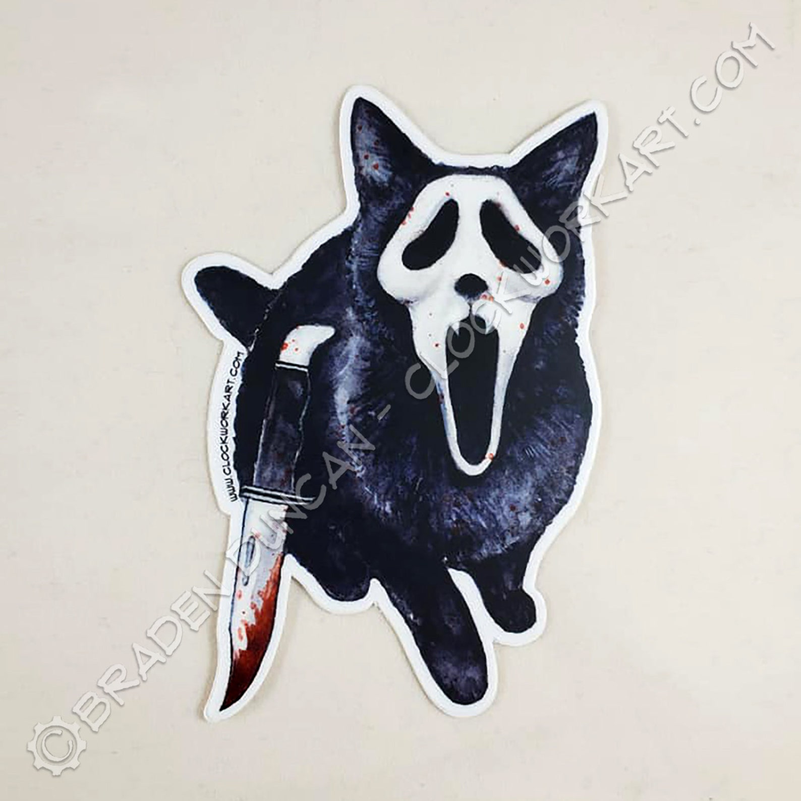 Contemporary Horror Kitten Die Cut Vinyl Stickers | Etsy