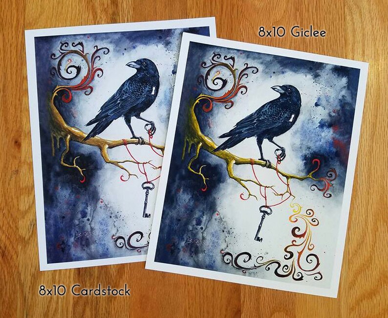 Heart Strings & Raven Wings: Fine Art Bird Print - Etsy