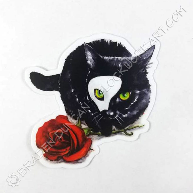 Vintage Horror Kitten Die Cut Vinyl Stickers: Watercolour - Etsy