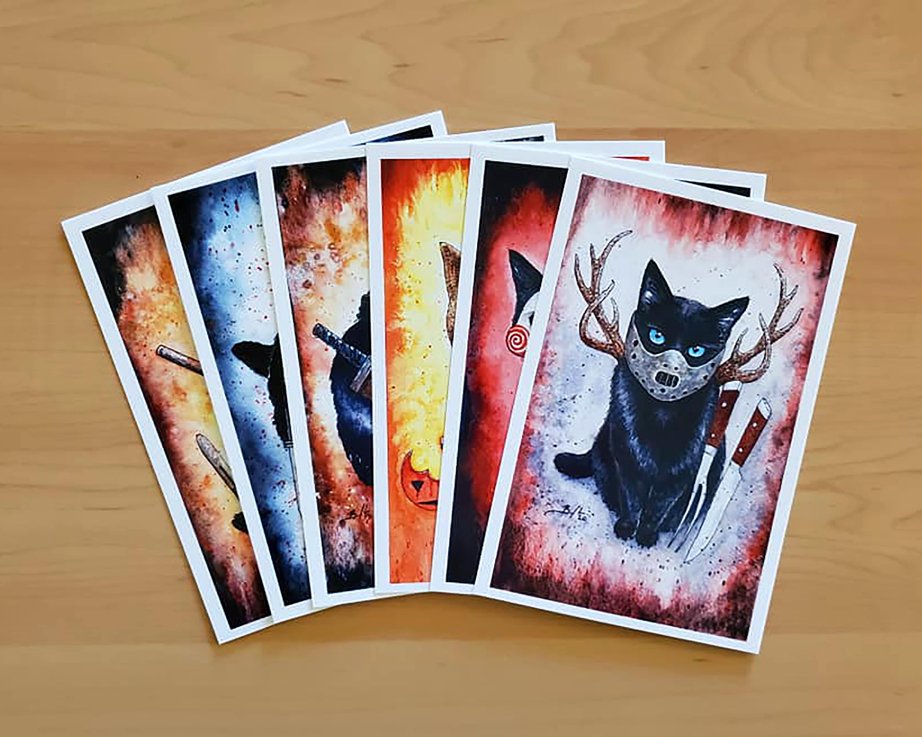 Contemporary Horror Kitten Postcards - Black Cat Cards - Etsy