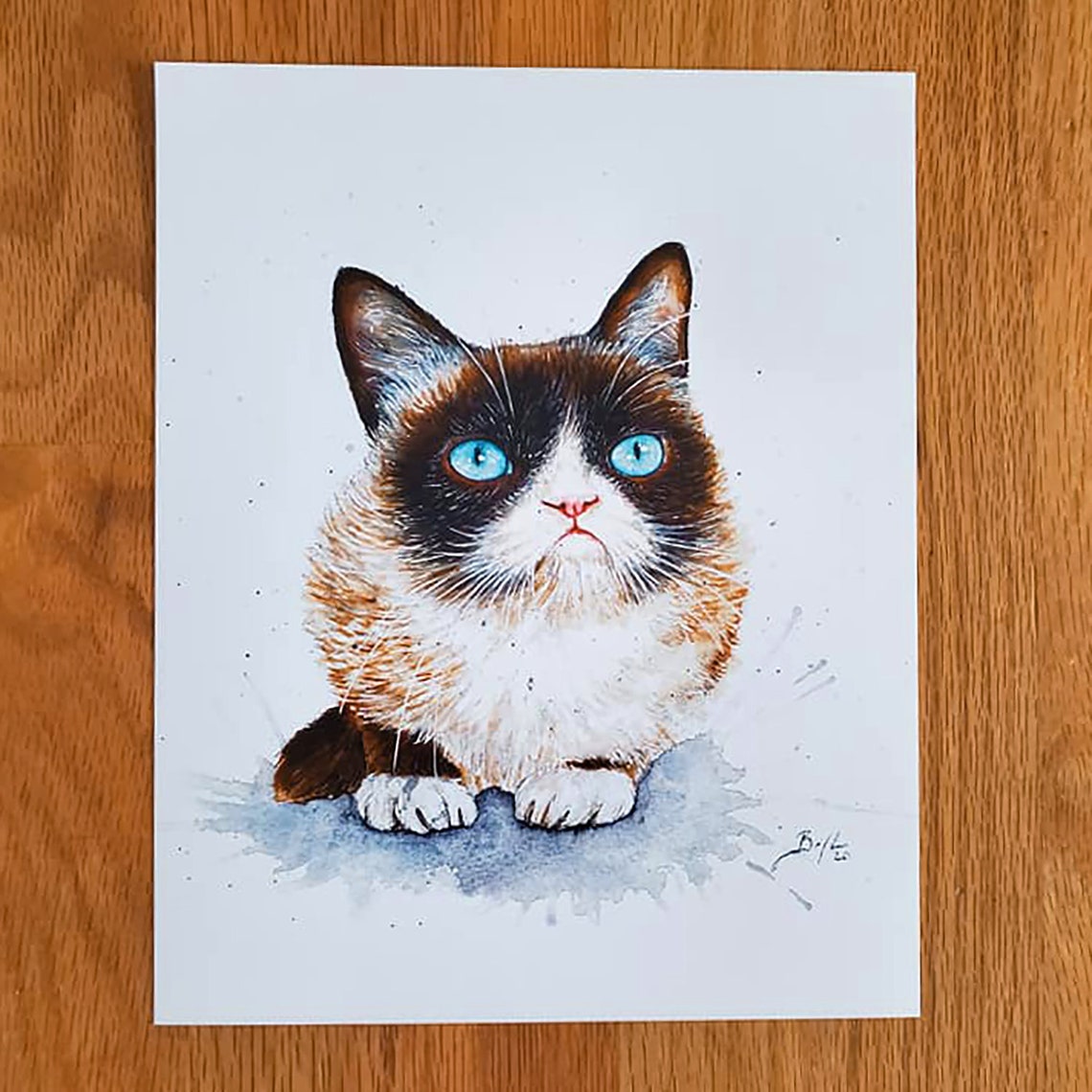 Grumpy Cat Art for Charity 8x10 Watercolour Cat Print | Etsy