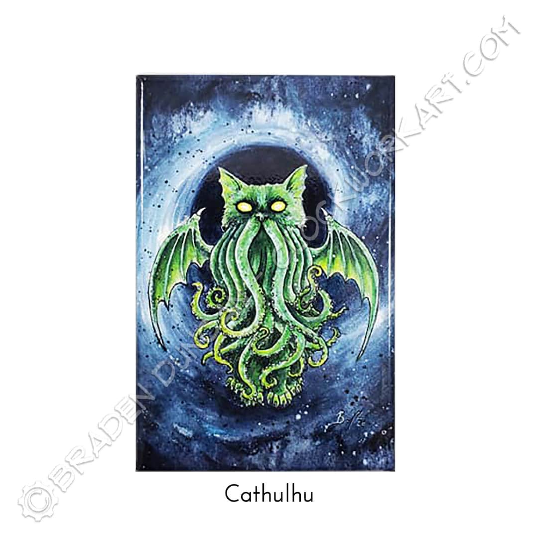Cathulhu Magnet: Watercolour Horror Octopus Lovecraft Cat - Etsy