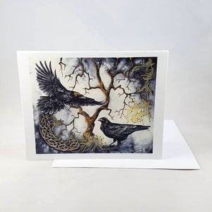 Blackbird Folded Notecards, Steampunk Raven Crow Rook Greeting Cards - Etsy