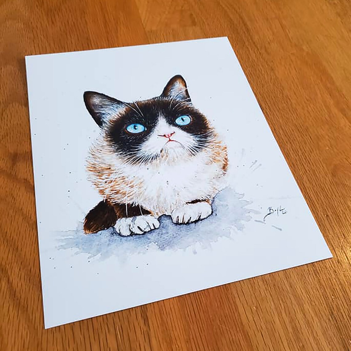 Grumpy Cat Art for Charity 8x10 Watercolour Cat Print | Etsy